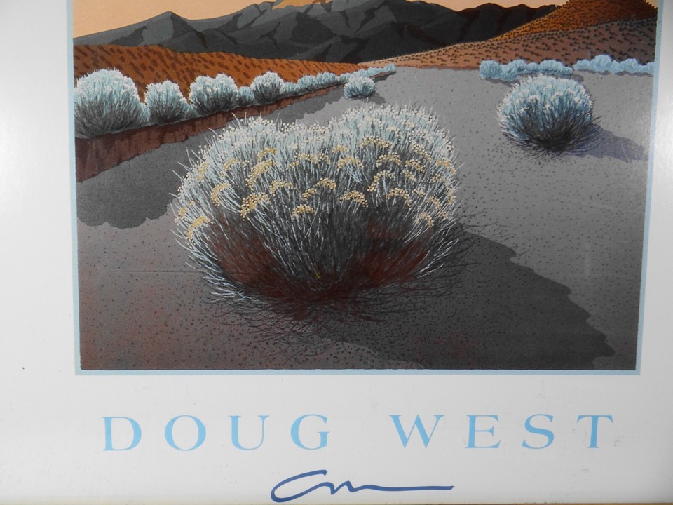 Vintage Doug West Signed Art Print Desert Sky & Landscape 37 1/2 ...