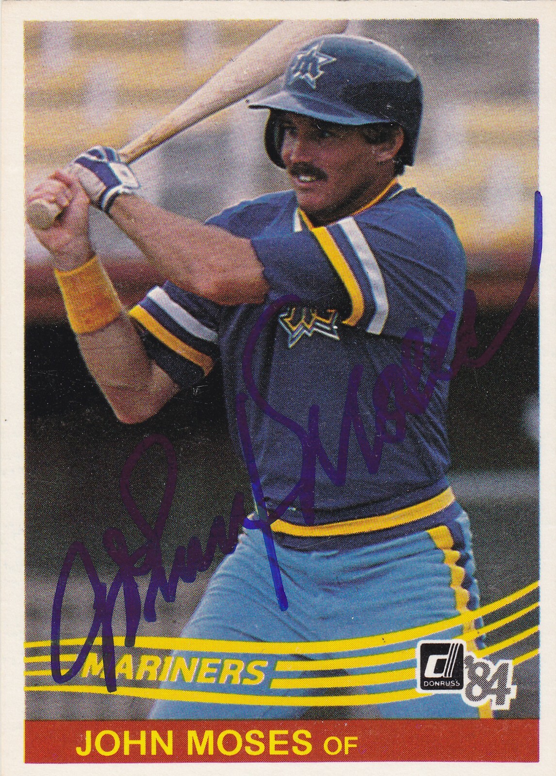 JOHN MOSES SEATTLE MARINERS SIGNED BASEBALL CARD MINNESOTA TWINS ...