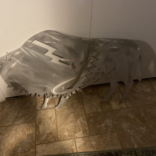 Buffalo Bison Western Native American Art Metal Flat Statue Sculpture ...