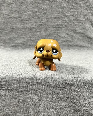 LITTLEST PET SHOP # 481 TAN BROWN ST BERNARD PUPPY DOG PINK FLOWER ...