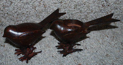 Handcrafted Heavy Metal Birds 3"x5.5" SET 2 Figural Bird Statues ...
