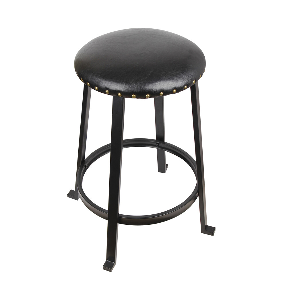 24'' Black Round Backless Metal Bar Stool Kitchen Stools Pack of 2 | eBay