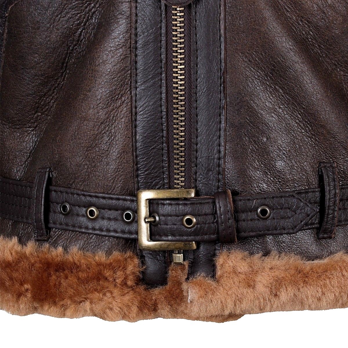 British Fighter Pilot Flying Jacket - Winter Leather Sheepskin RAF ...