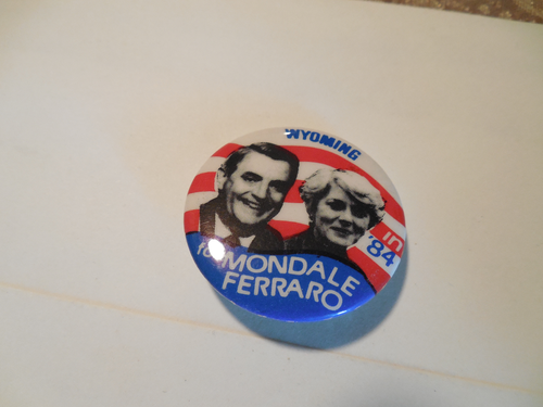 Wyoming Presidential Pin Back Mondale Ferraro President 1984 Campaign ...