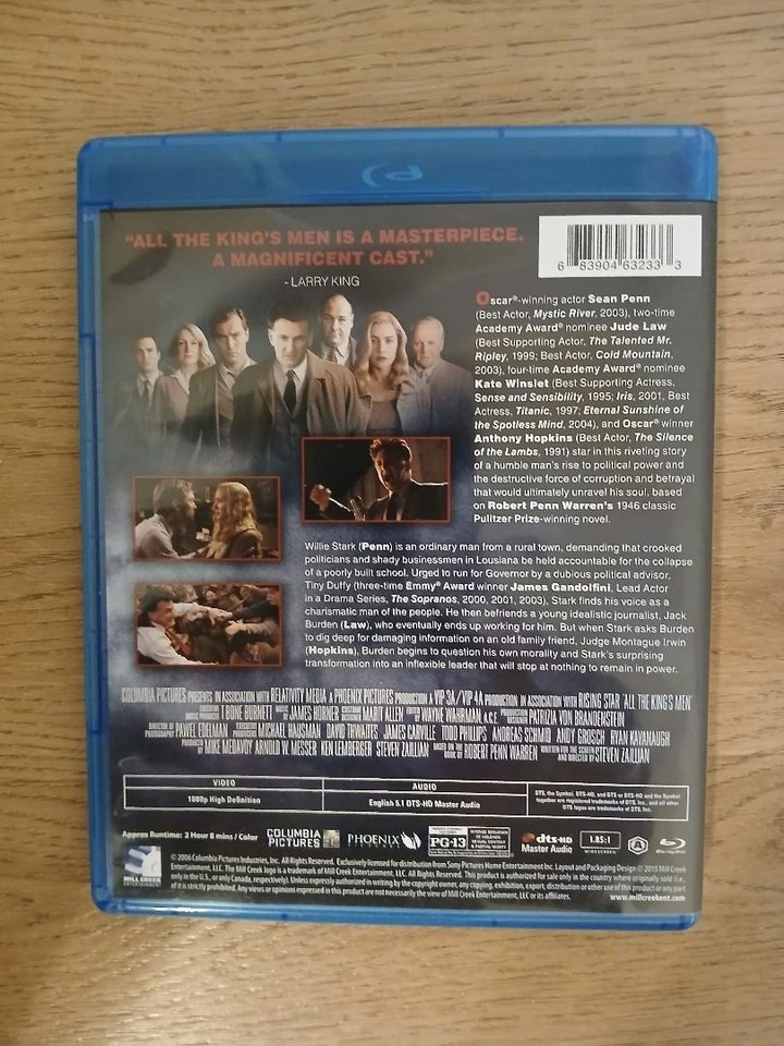 All The King's Men Blu-Ray w/ Sean Penn, Jude Law & Kate Winslet 683904632333| eBay