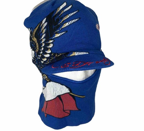 Ed Hardy Christian Audigier Beanie Cap Hat Convertible Face Mask ...
