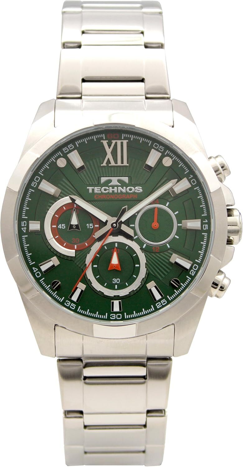 Technos Watch Chronograph 10 ATM Water Resistant T5621SM Men's Silver ...