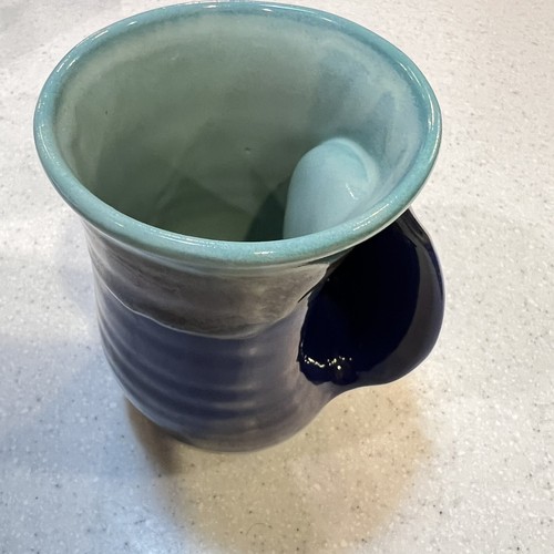 Neher Pottery Right Hand Warmer MUG Mystic Waters Blue Cup Clay In ...