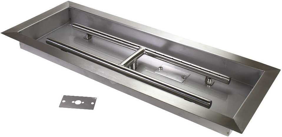 Gas Fire Pit Pan for Patio/ Fire Table Rectangle Propane Burner Box DIY ...