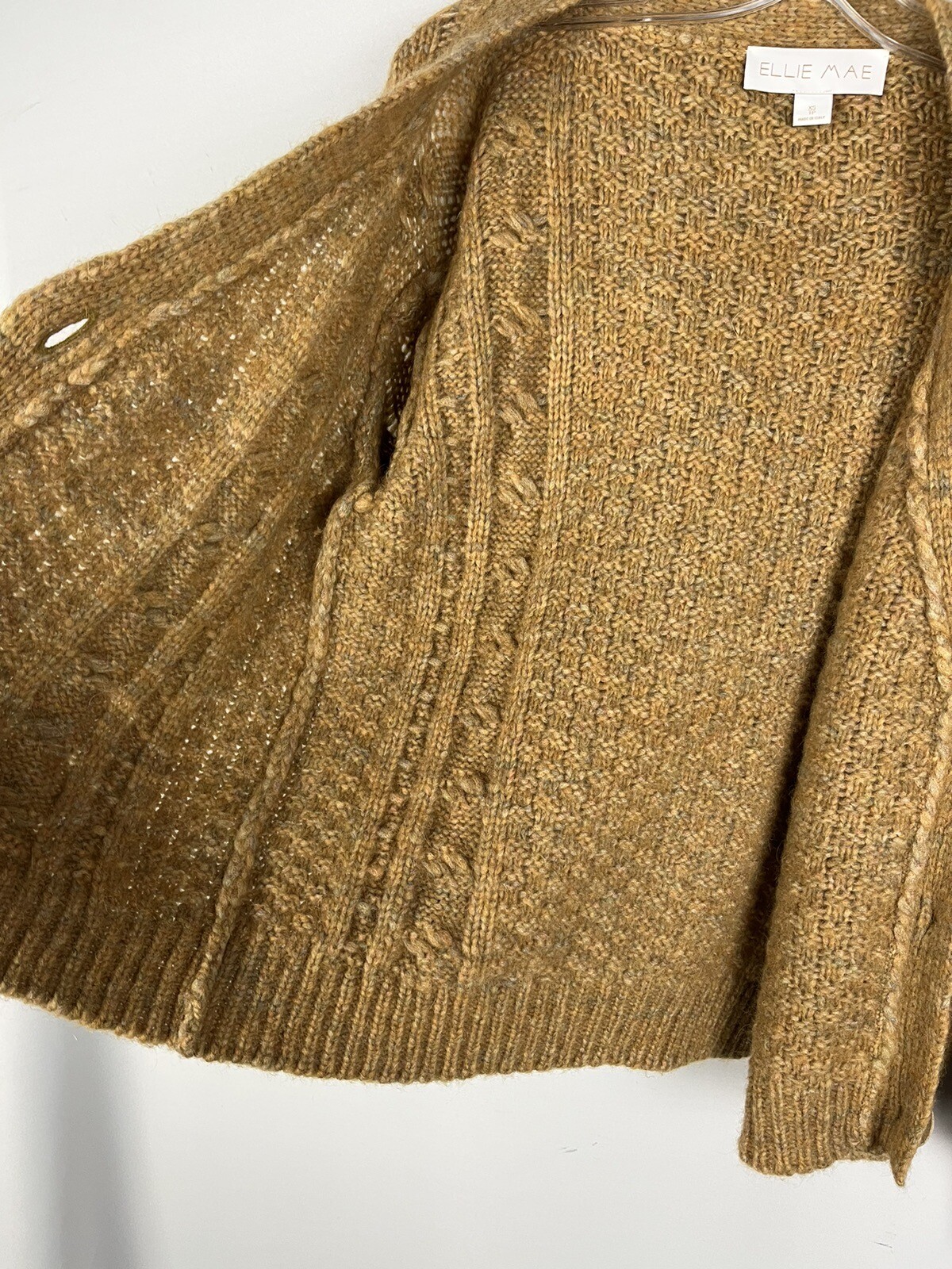 Ellie Mae Cable Knit Cardigan Sweater Alpaca And Wool B… Gem