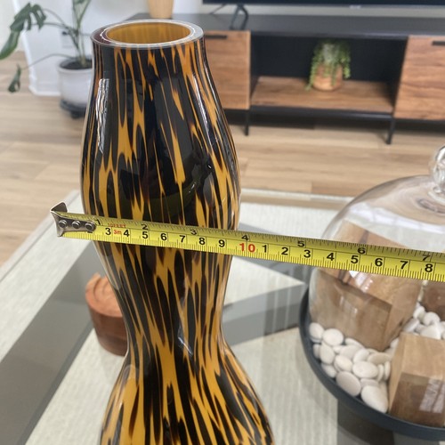 TOZAI HOME ART HAND MADE GLASS VASE WITH TORTOISE SHELL OR LEOPARD ...