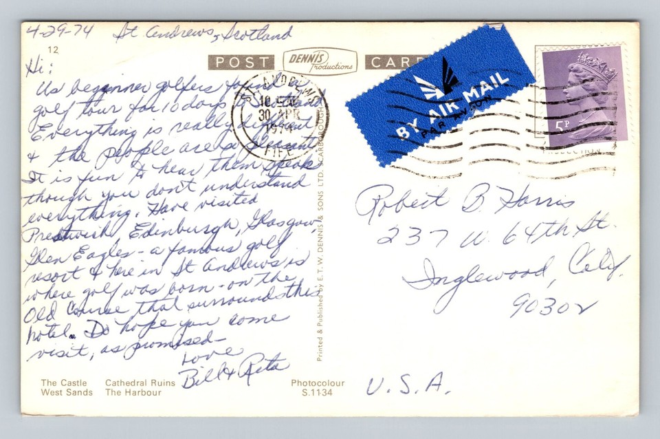 Vintage St. Andrews Scotland Multi-View Postcard with Castle ...