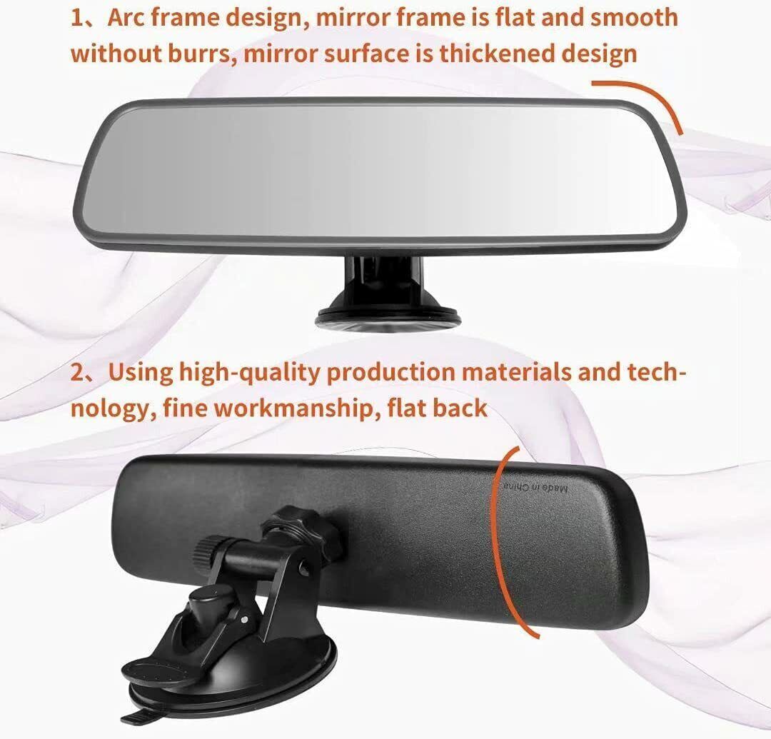 Auto Car Rear View Mirror Glass Suction Cup Stick On Interior Wide ...