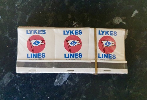 LYKES LINES 3 MATCHBOOKS - SHIPS GULF ANDES, PRIDES, CLIPPER, PACER ...