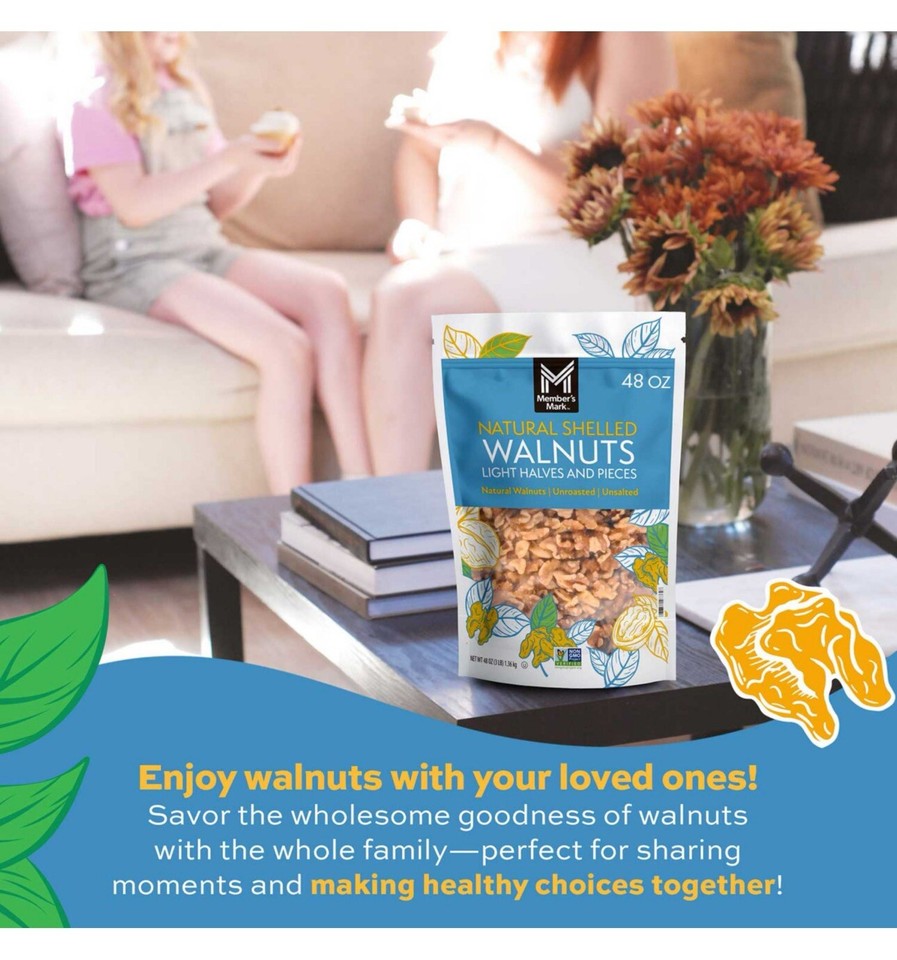 Member’s Mark Walnuts Fresh Natural Great Taste Value Pack 3 Lbs ...