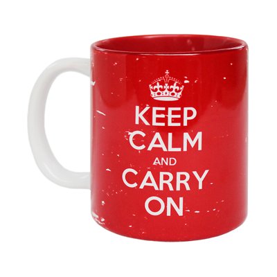 Keep Calm And Carry On Coffee Mug British Full Bleed Cup funny birthday ...