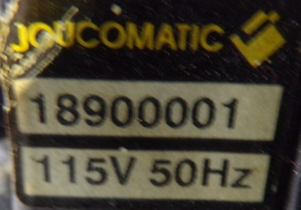 JOUCOMATIC SOLENOID VALVE, 18900001, 115/120 V, 50/60 HZ, 2.5 W ...
