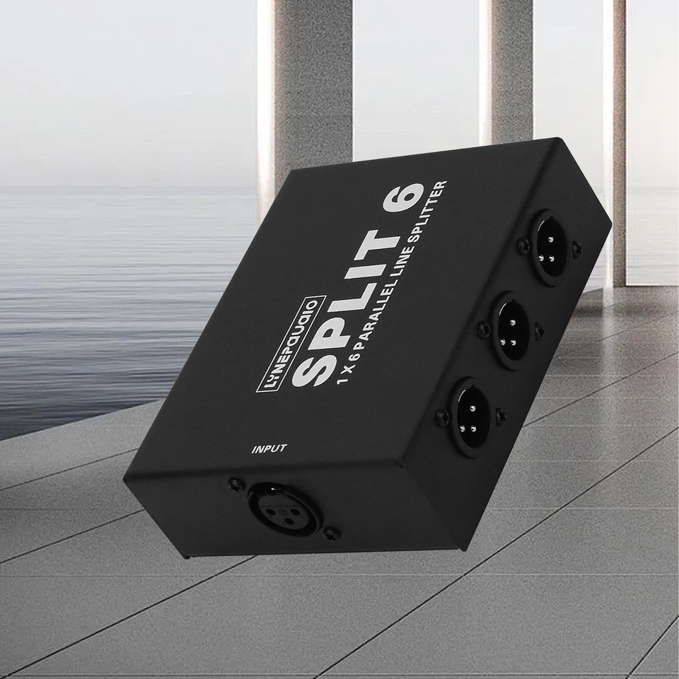 1 IN 6 OUT XLR Splitter Box Horizontal Parallel Distributor Audio ...