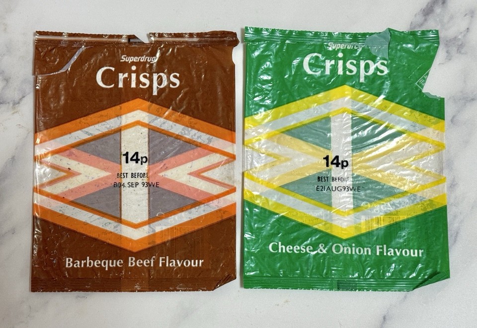 Vintage Crisp Packets Superdrug 1993 4 Bags | eBay UK