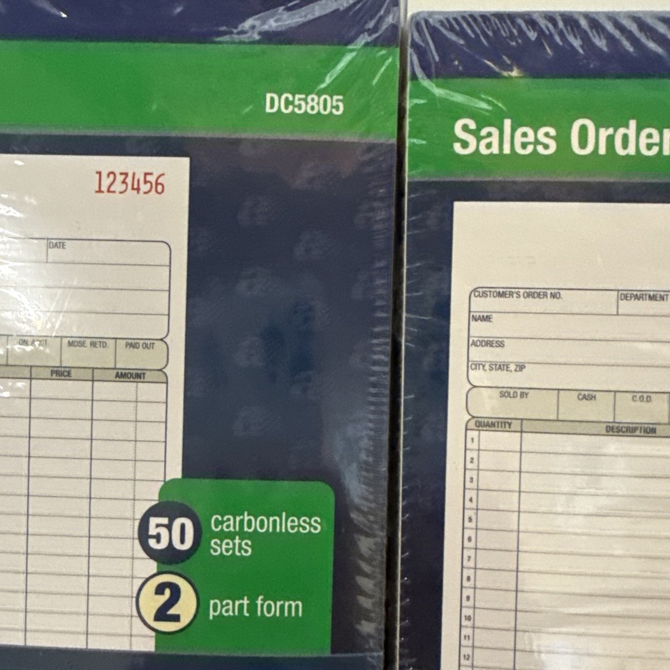 Lot of 10 Adams Sales Order Books 2 Part Carbonless 5-9/16" x 8-7/16 ...