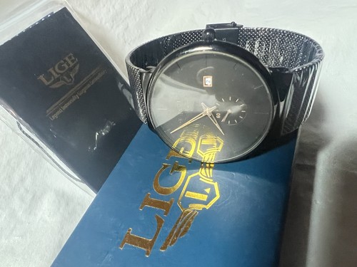LIGE 1853 Dream White Dial 3 Sub Chrono Stainless on Brown Leather ...