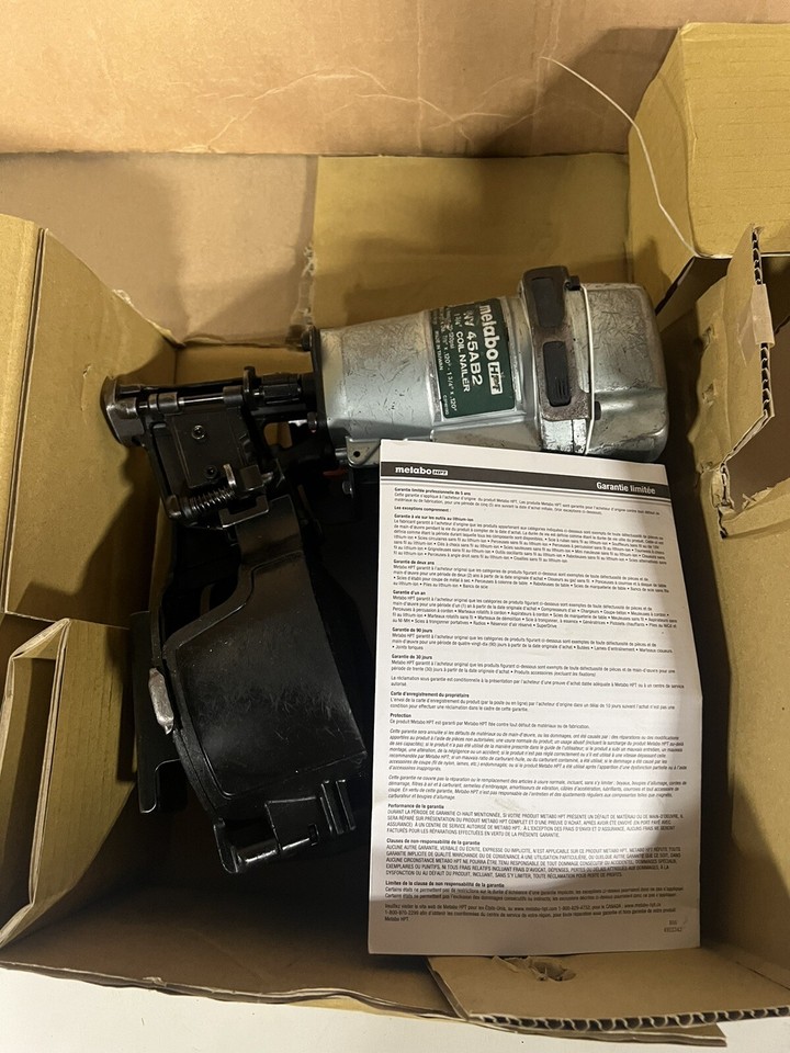 Metabo NV45AB2M HPT 1-3/4 Inch Wire Coil Roofing Nailer- UNTESTED-See ...