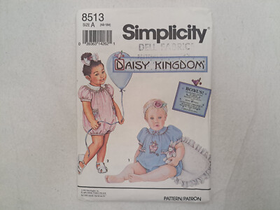Simplicity Pattern - Babies' Romper (NB-18M) #8513 - Uncut | eBay