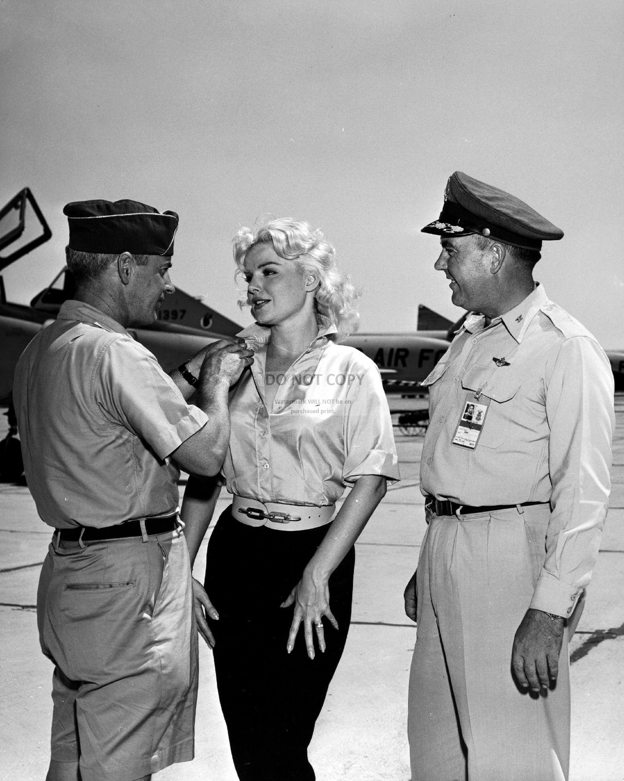 BARBARA LANG VISITS 327TH INTERCEPTOR SQUADRON @ GEORGE AFB 8X10 PHOTO ...