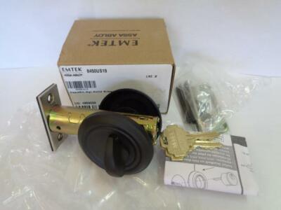 Emtek Assa Abloy 8450US19 Deadbolt Lock Set 2-3/4" Backset Flat Black ...