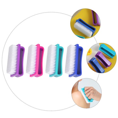 4 Pcs Nail Brush Scrub for Cleaning Fingernails Brushes Hand Grip | eBay