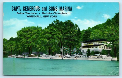 POSTCARD Capt Generous and Sons Marina Whitehall New York Lake ...