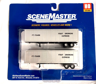 Walthers Scene Master ho 40' ft Trailer 2-Pack Fruit Growers Express ...