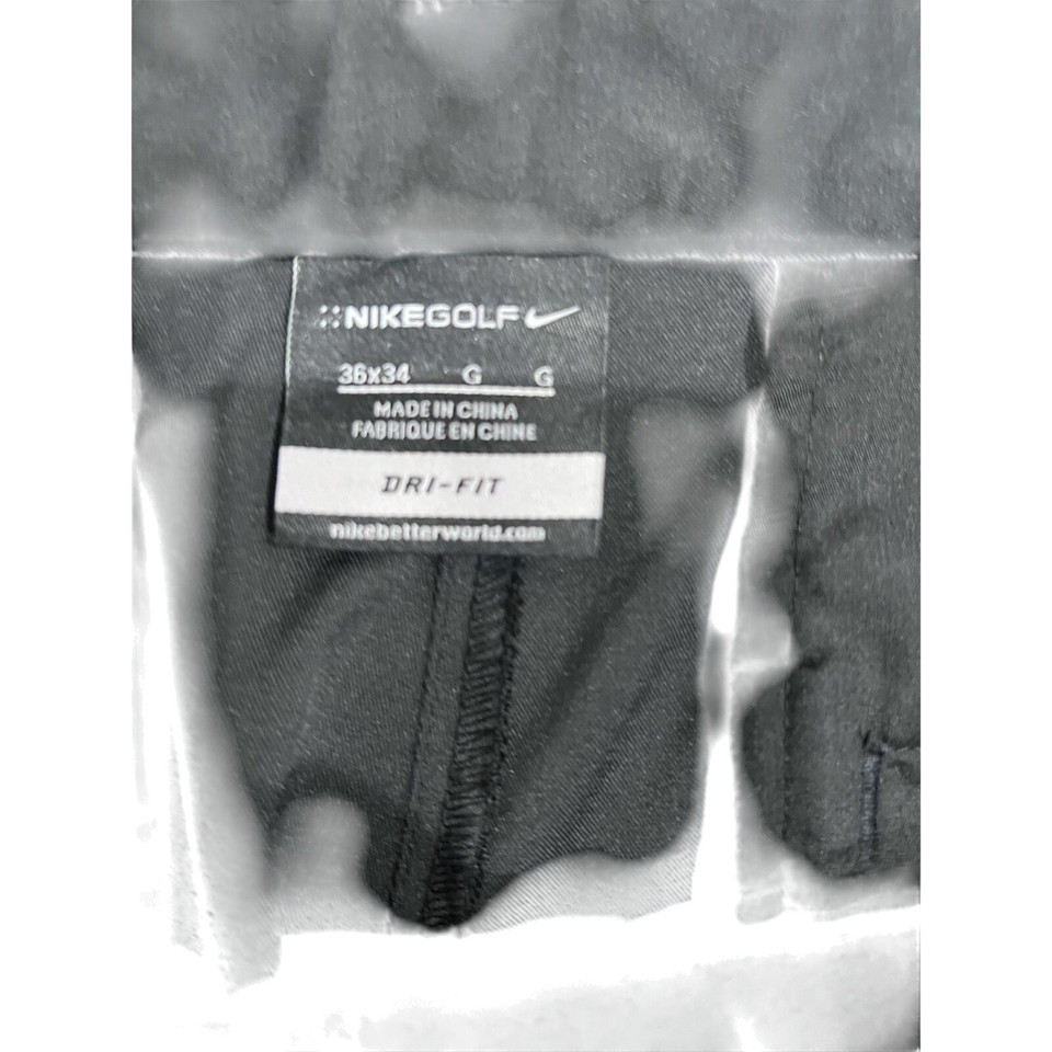 Nike Golf Dri-Fit Black Pants Men’s 36x34 Performance Slacks Classic ...