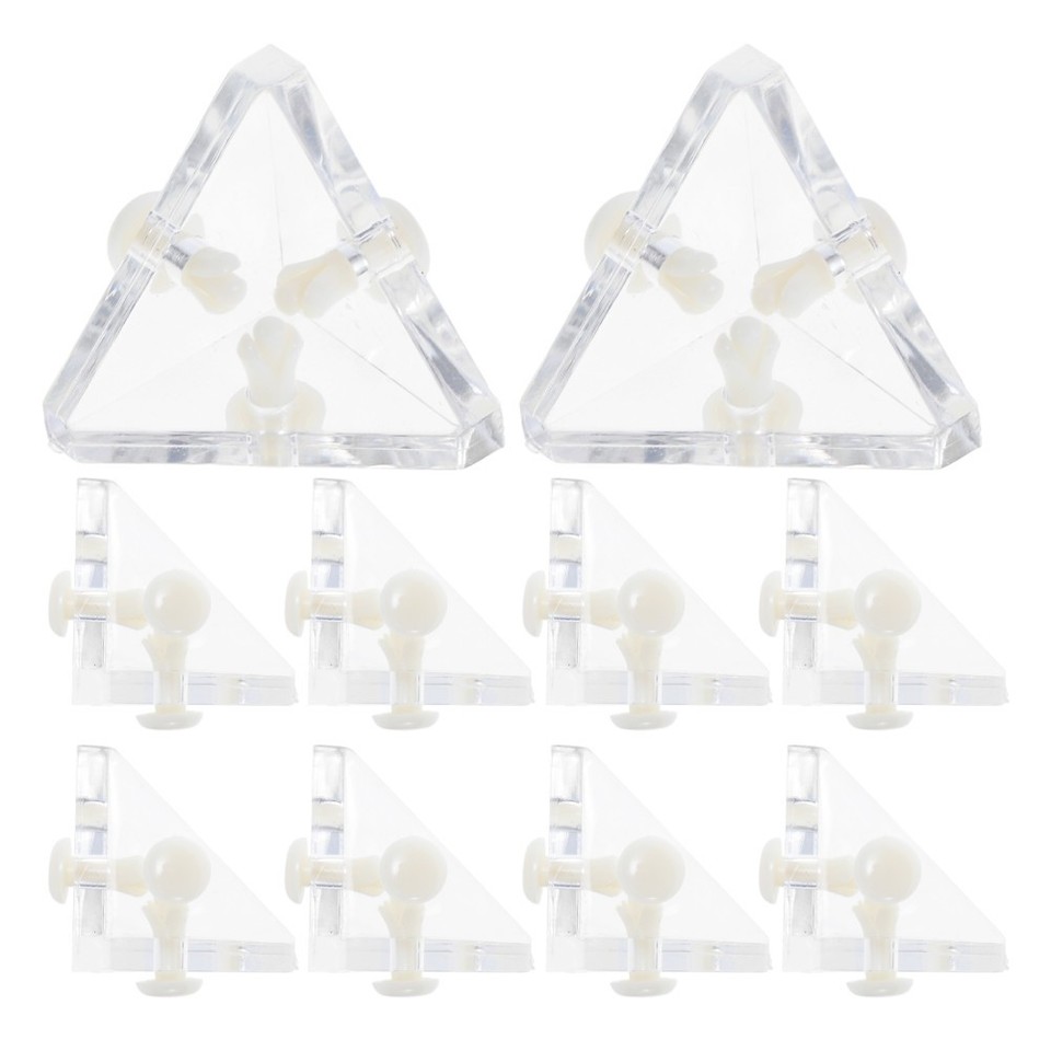 10 Sets Transparent Acrylic Right Angle Corner Brackets For Display Box ...