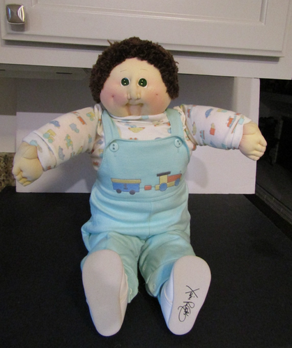 1985 SOFT SCULPTURE Cabbage Patch Green Eyes Brunette 22" Doll Cabbage Patch Kid | eBay