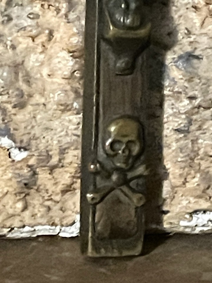 Antique Victorian Bronze Pectoral Cross Crucifix INRI Skull & Bones Nun ...