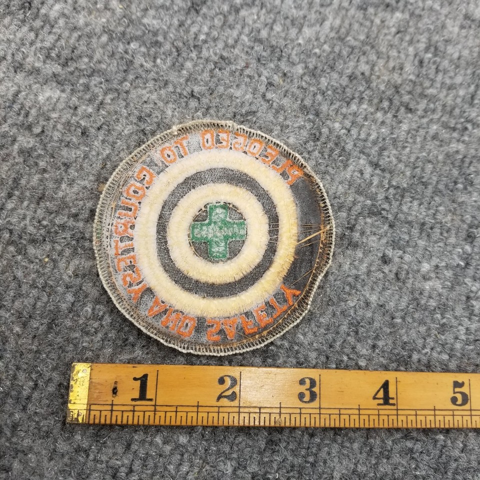 Pledged to Courtesy & Safety Patch Green Cross Target Bullseye Vintage ...