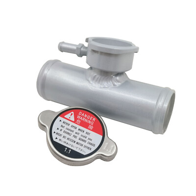 Universal 1.37'' 35mm Aluminum Inline Radiator Hose Filler Neck Silver ...