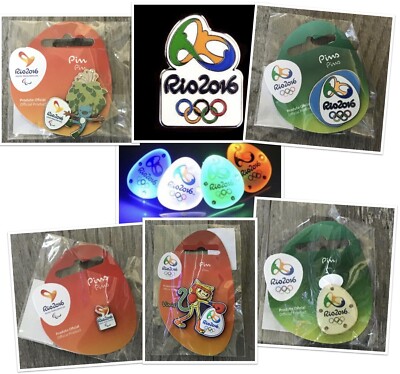 AUTHENTIC OFFICAL 2016 RIO OLYMPIC/PARALYMPIC LOGO MASCOT PINS | eBay