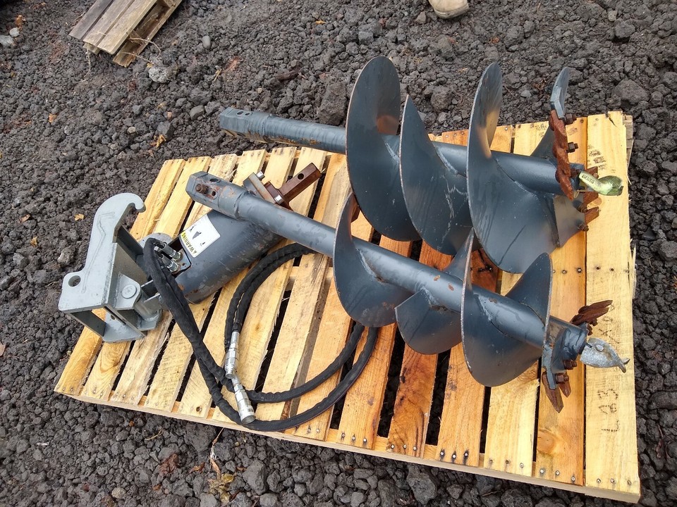 New Bobcat x change quick attach hydraulic auger post hole digger 12 ...