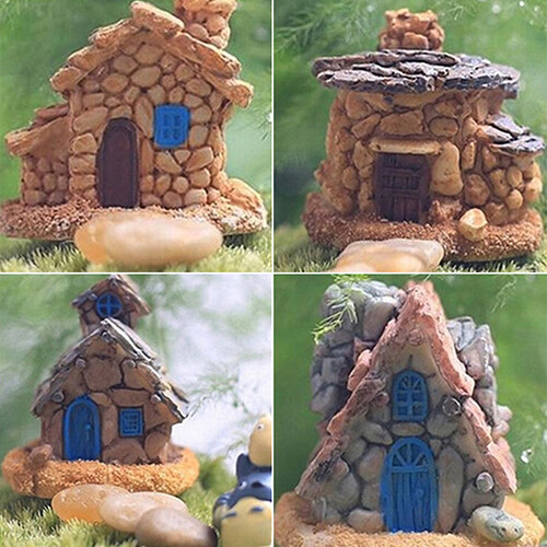 Mini Stone House Miniature Fairy Garden Ornament Decor Landscape DIY ...