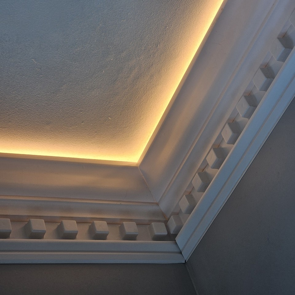 LED back-lit Crown Molding, NO tools Install- RBG- Alexa, Google, app ...