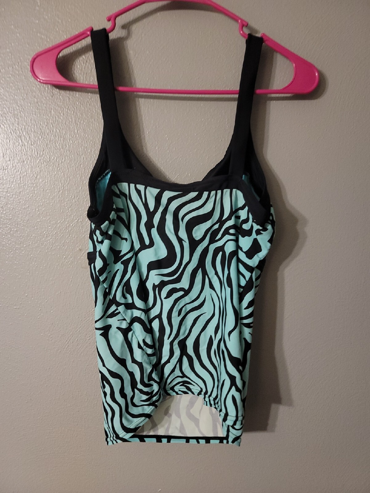 Zeroxposur Tankini Sea Green Zebra Print Swim Top Siz… - Gem