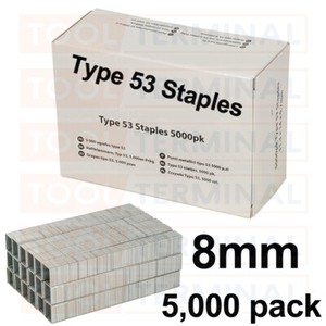 5,000 Heavy Duty Staples 8mm Type 53 series fit Stanley TR Arrow JT21 ...