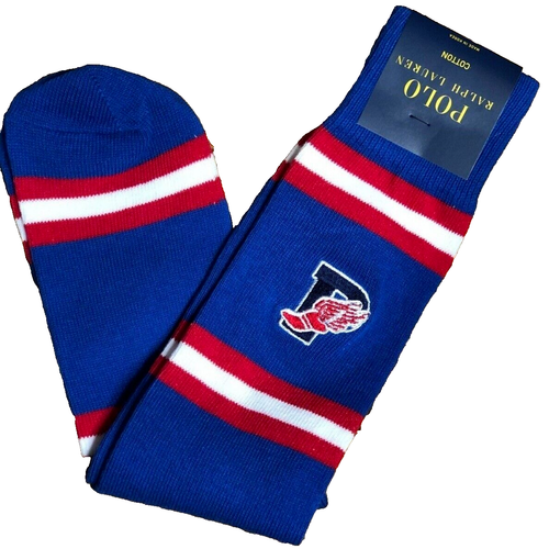 POLO RALPH LAUREN Men's P-Wing Crew Socks Royal Blue Red White ...