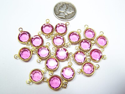 Light Rose 2-Loop Brass/Crystal (11mm) Vintage Swarovski Channel ...