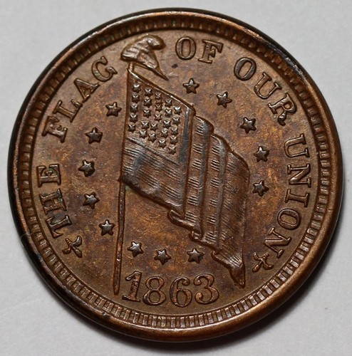 1863 Civil War Token - The Flag of Our Union, F-208/410 a | eBay