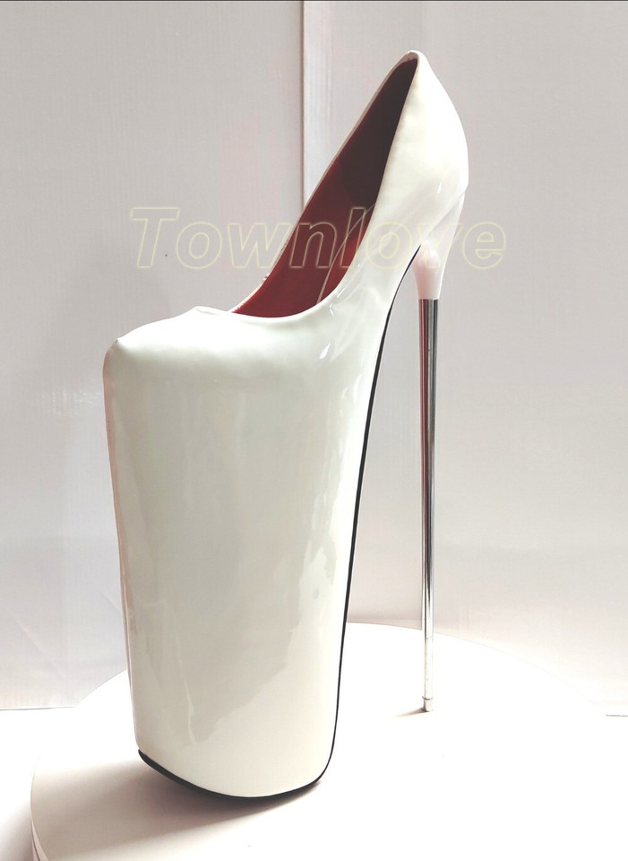 Women 30cm Ultra High Stiletto High Heel Shoes Ankle Buckle Pumps Shoe ...