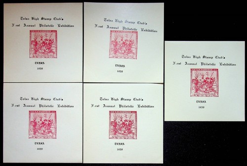 Tulsa High Stamp Club 1939 Lot 5 Poster Stamps 1st Annual Exhibition | eBay