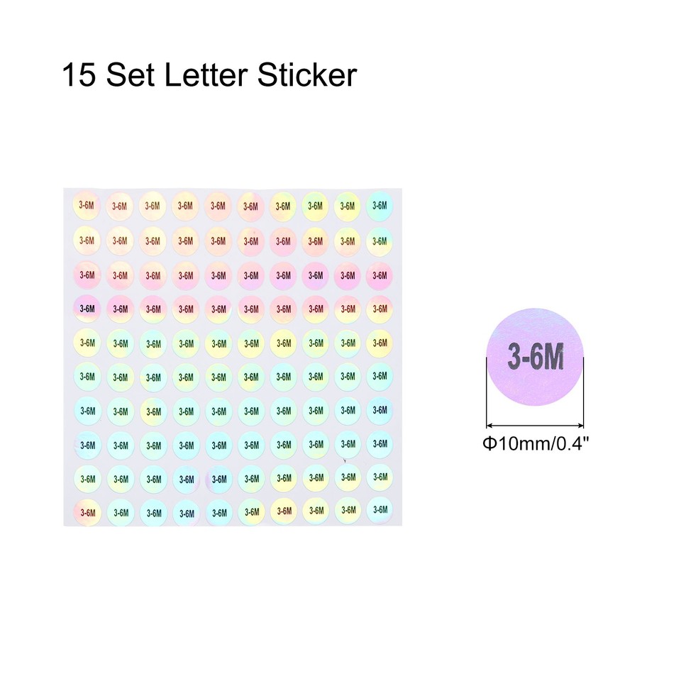 Capital Letter Stickers, Alphabet 3-6M Round Self-Adhesive Reflective ...